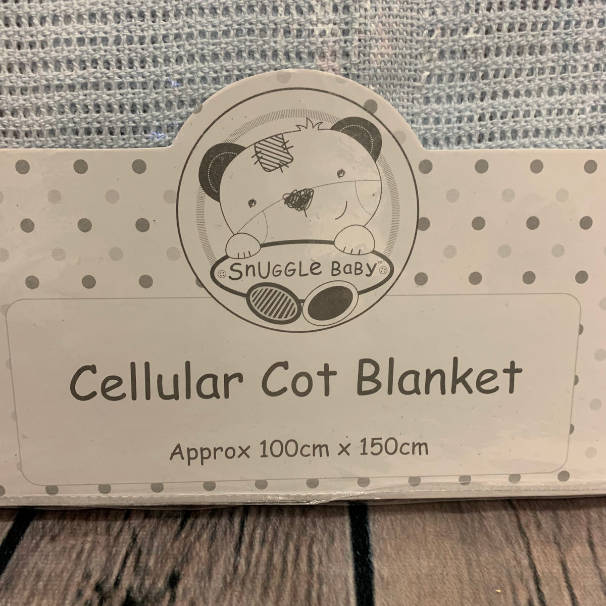 Cot Blanket Pale Blue Cellular Blanket 100 x 150 cms ...
